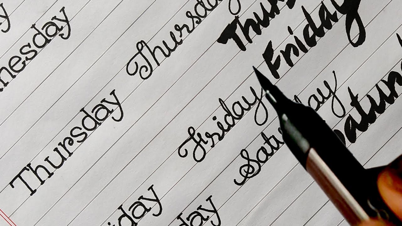 how to calligraphy & hand writing | How to write 7 Days a Week ...