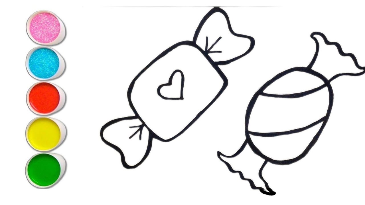 Candy drawing. How to draw candies. Painting and colouring for kids ...