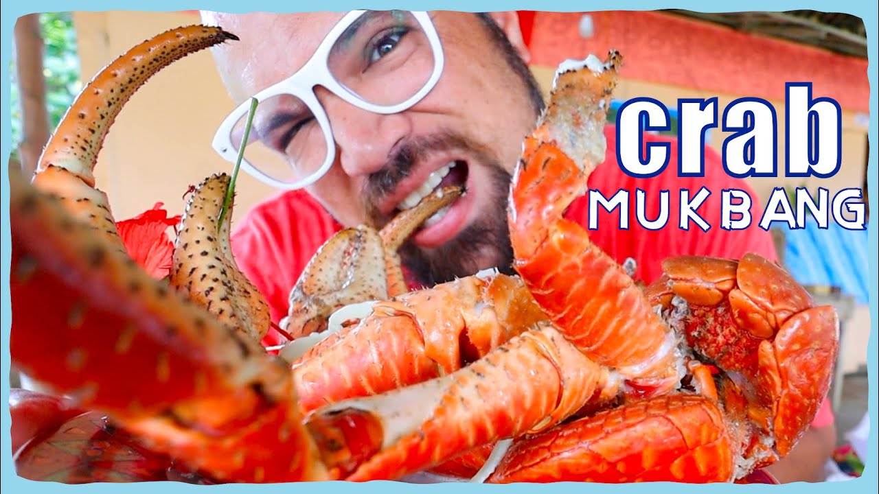 BIGGEST CRAB #MUKBANG on a DESERTED ISLAND in #SAMOA!! | COCONUT CRAB ...