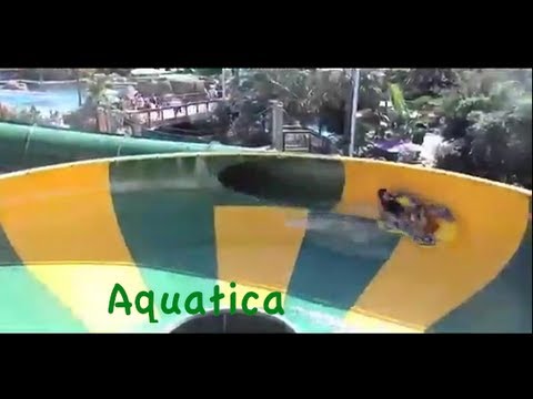 Aquatica waterpark all slides POV - YouTube