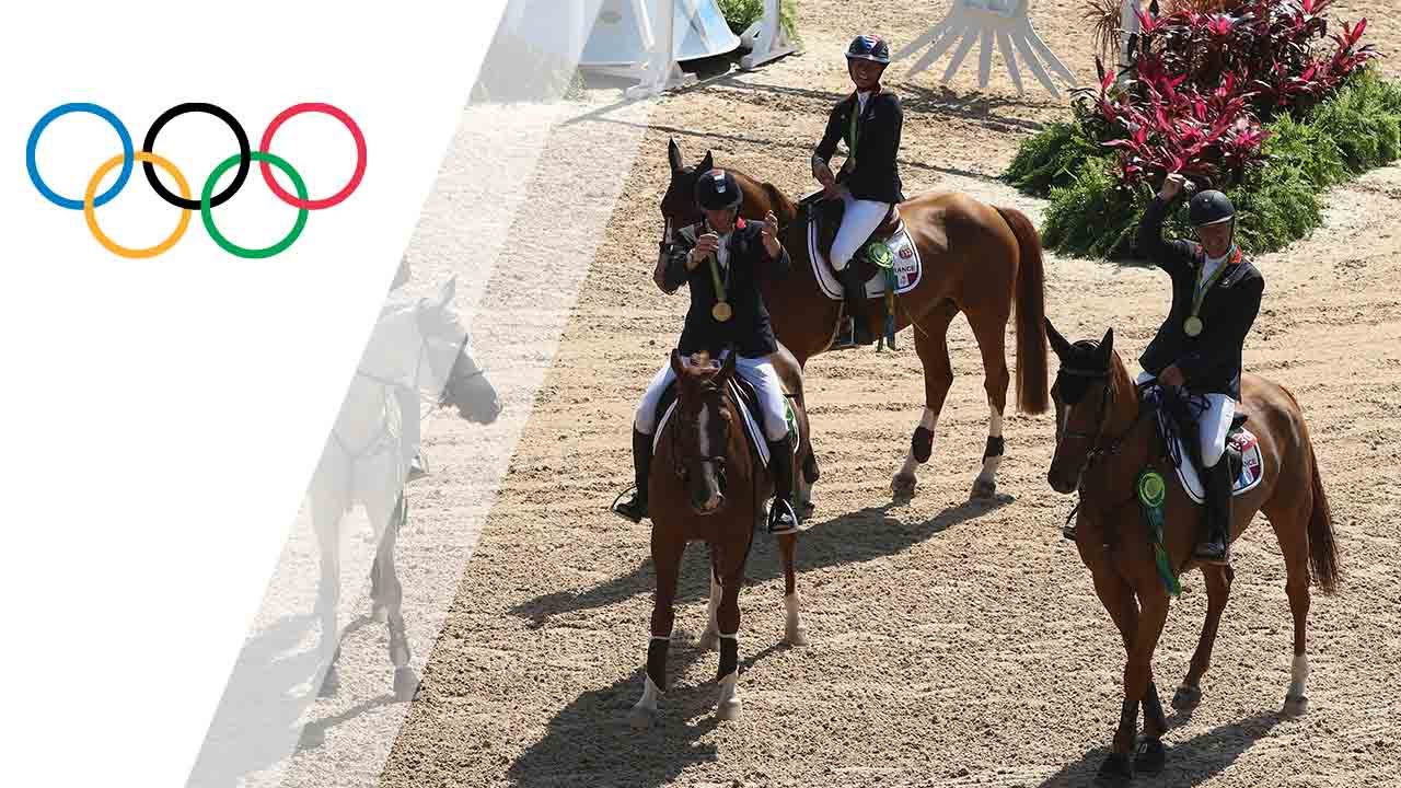 France's equestrian jumping team wins gold - YouTube
