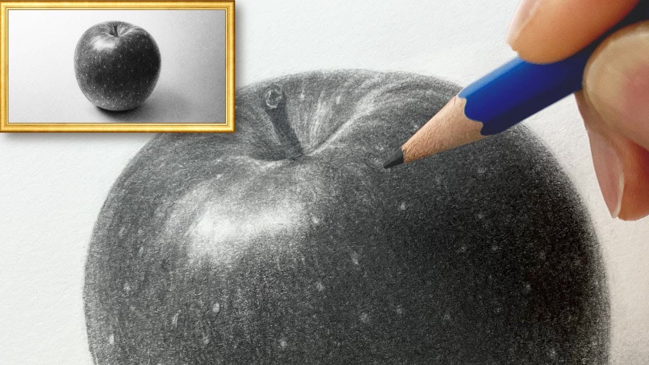 How to draw Apple🍎 pencil sketch / timelapse slower version 鉛筆画 - YouTube