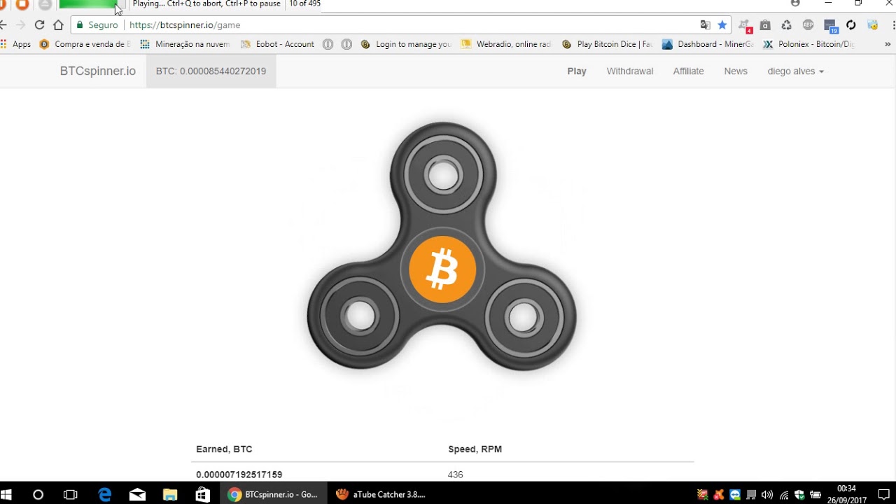 BTC SPINNER 10.000 SATOSHES EM 1 HORA 100% AUTOMATICO - YouTube