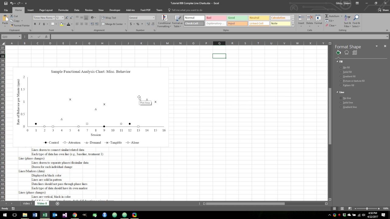 Charting in Single Case Research - 008 - Complex Line Charts - YouTube