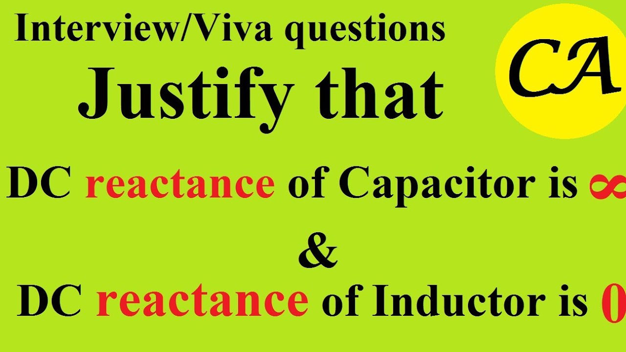 DC reactance of Capacitor and Inductor. - YouTube