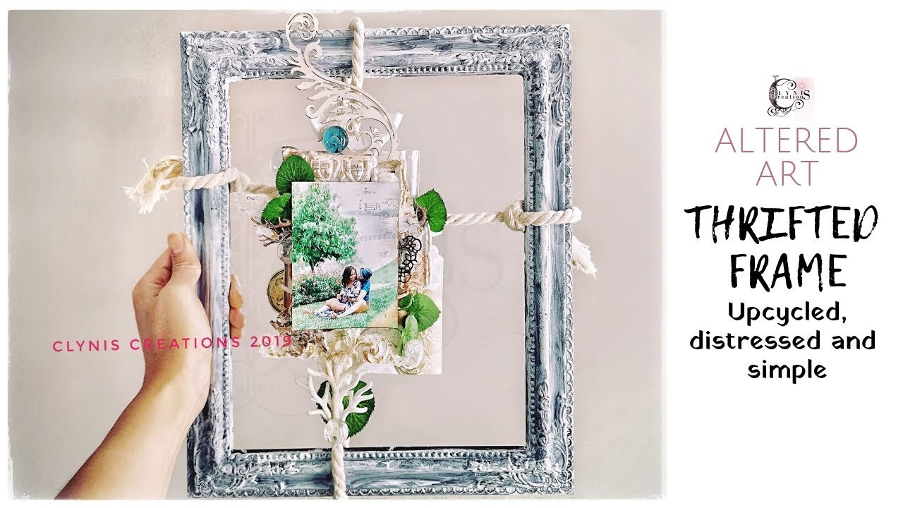 Altered frame - distressed and minimalistic mixed media project - YouTube