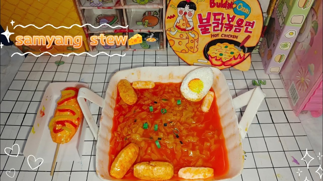 SAMYANG STEW 🧀🍲 + REVIEW SLIME JOYBOX | paper diy - YouTube