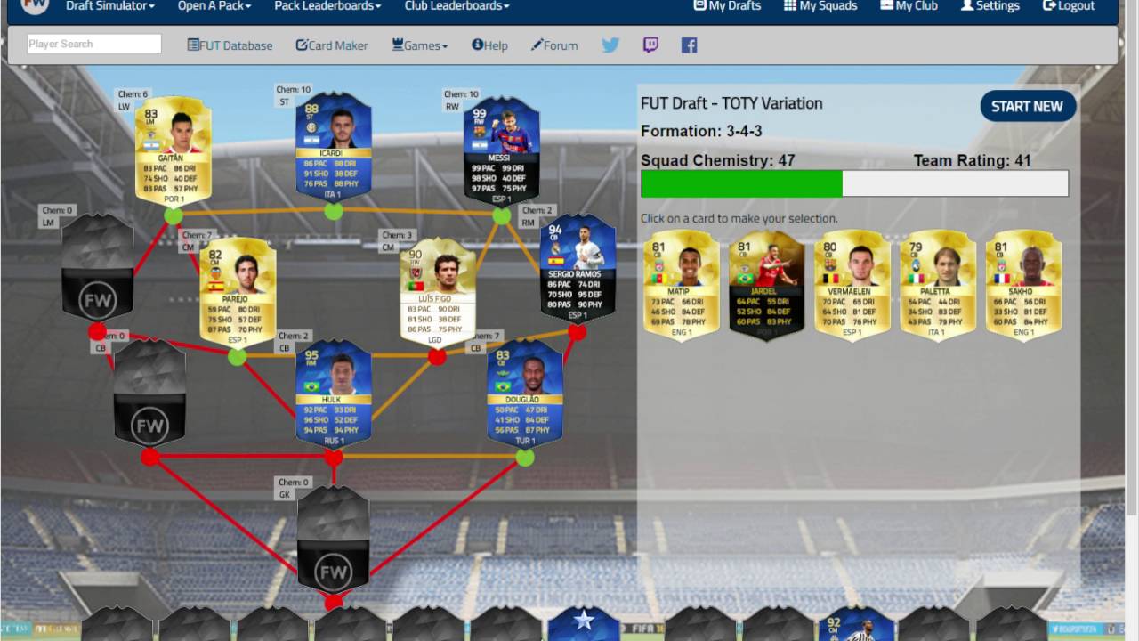 FUT Draft Simulator FUTDRAFT - YouTube