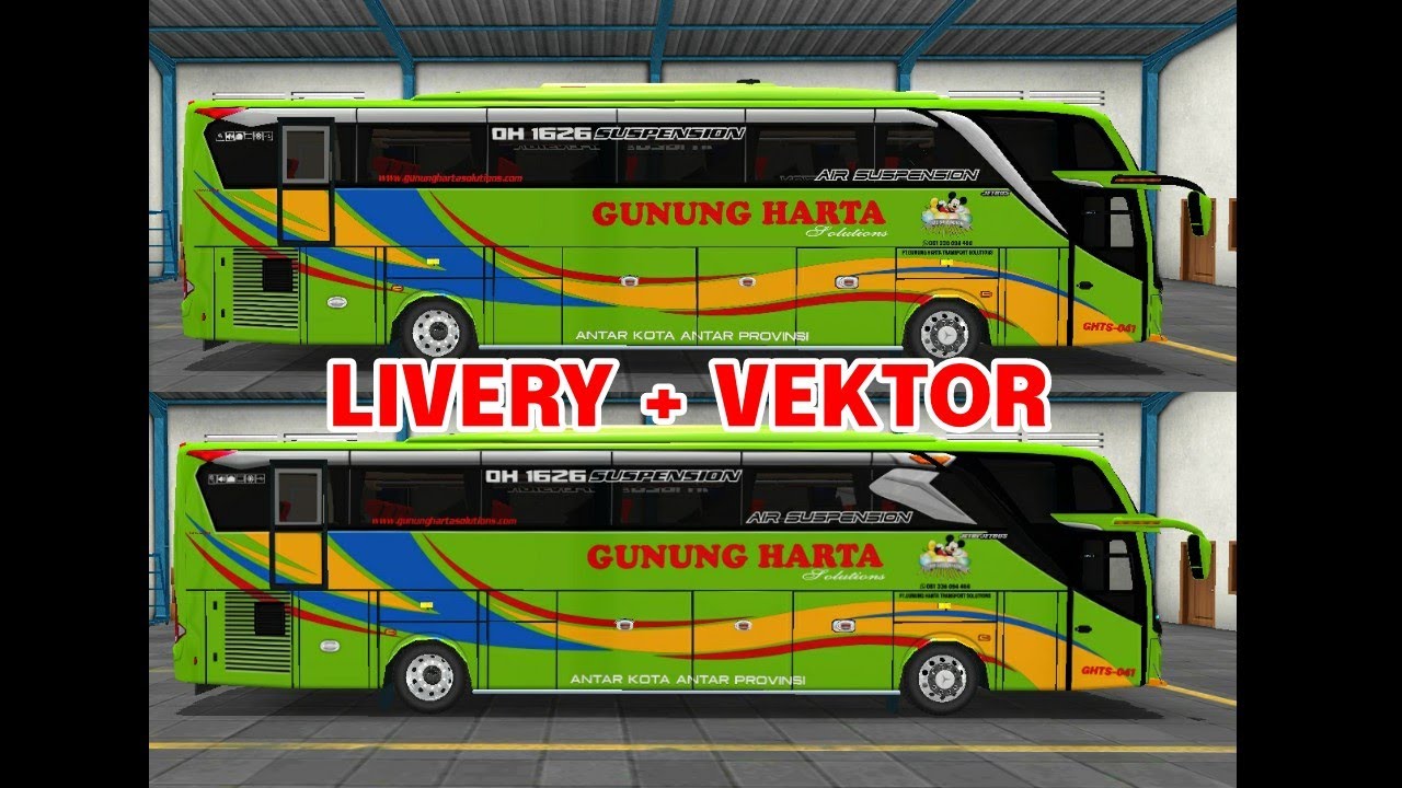 LIVERY BUSSID GUNUNG HARTA + VEKTOR TERBARU - YouTube