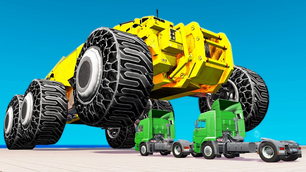 Giants Machines Crushes Cars #17 - Beamng drive - YouTube