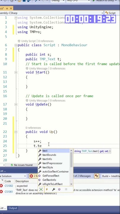 Making a game in 1 minute || Day 1 #tutorial #gamedev #code #csharp #unity #unity2d - YouTube