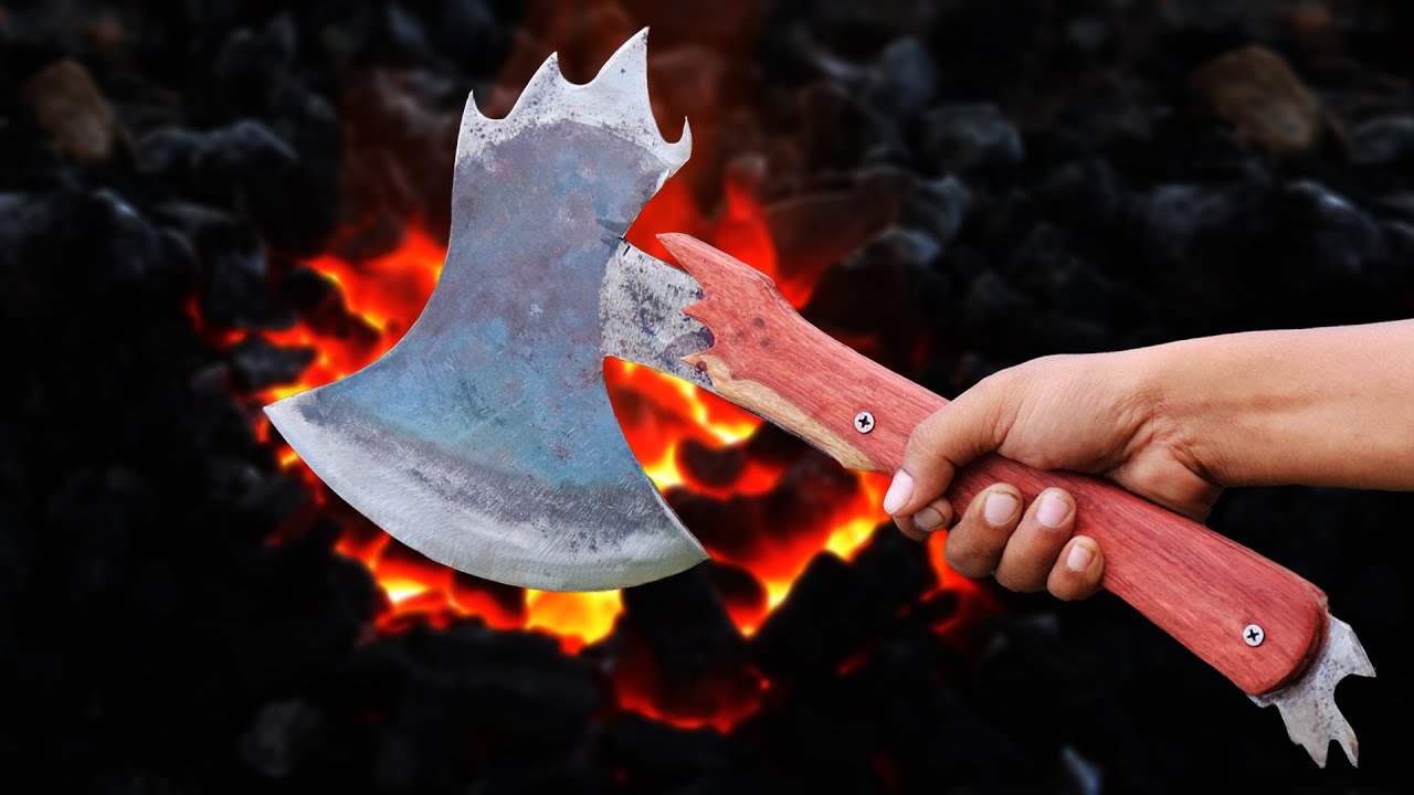 Making Axe - Forging An Awesome Axe From Rusty Disc Plough / DIY Ideas ...