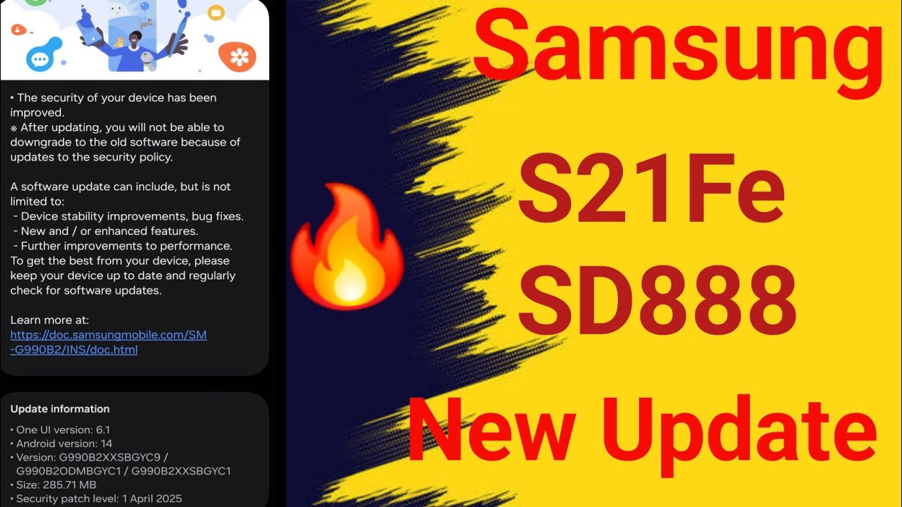Samsung Galaxy S21fe SD888 New Update 1 April | Samsung S21fe New ...