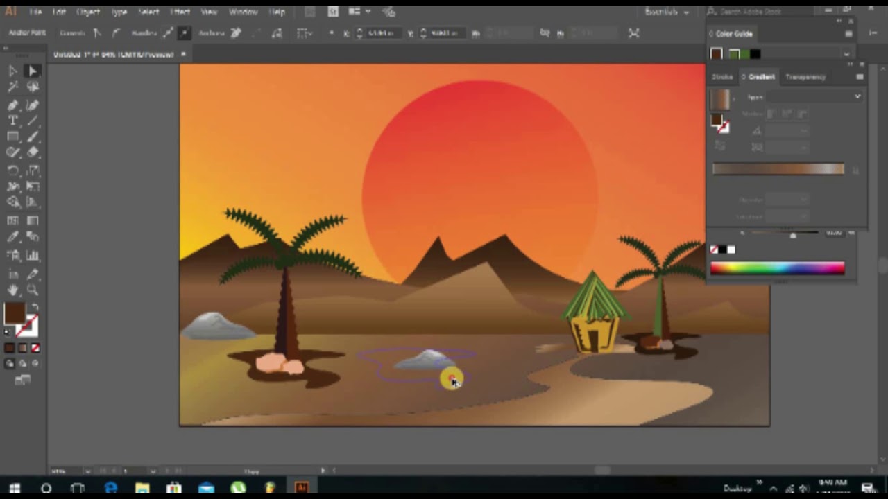 nature speed art illustration by using adobe illustrator - YouTube