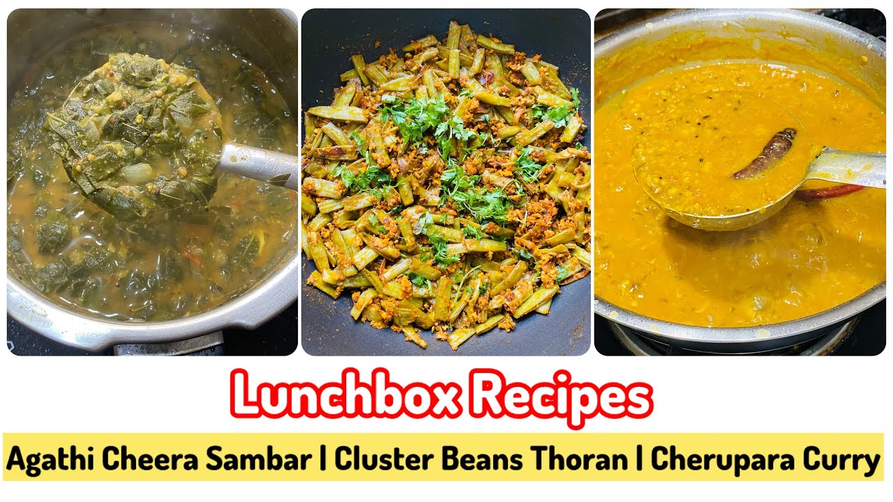 🍱Lunchboxന് കൊടുത്തുവിട്ട Agathi Cheera Sambar🍀Amarapayar Thoran😋Masala ...