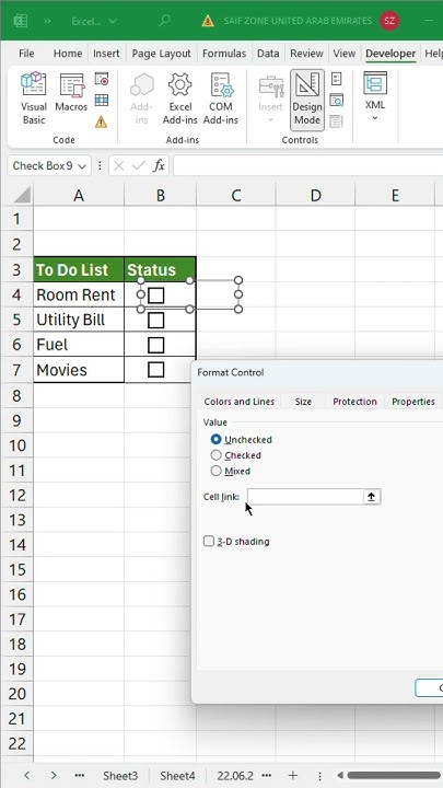 How To Insert Checkbox In Excel 😇 Exceltips Tutorial Shortvideo Exceltips Youtube