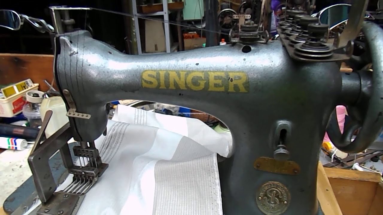 Singer 52-15 five needle machine. - YouTube