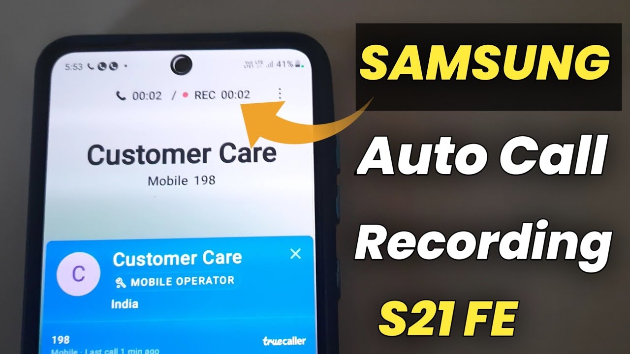 How to Auto Call Recording in Samsung Galaxy s21 Fe | Samsung Call ...