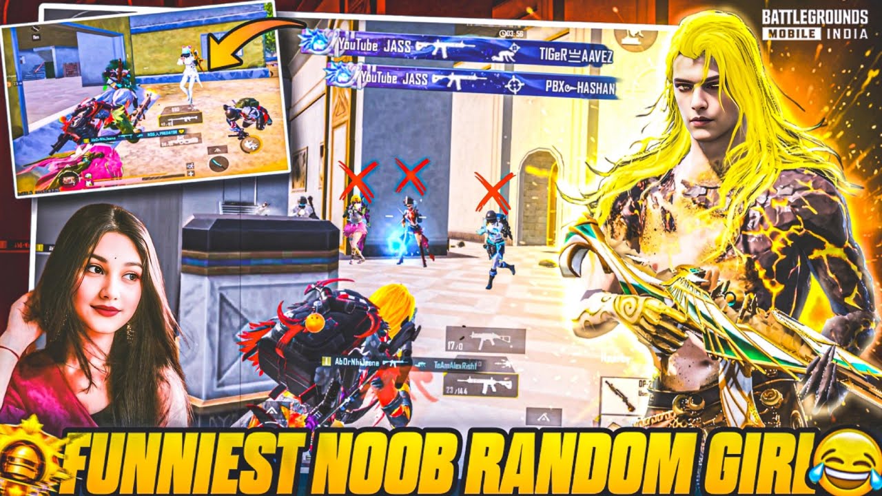💥OHH NO!! I JOINED FUNNIEST RANDOM NOOB GIRL😂& GOD LEVEL 1V4 FIGHT ...