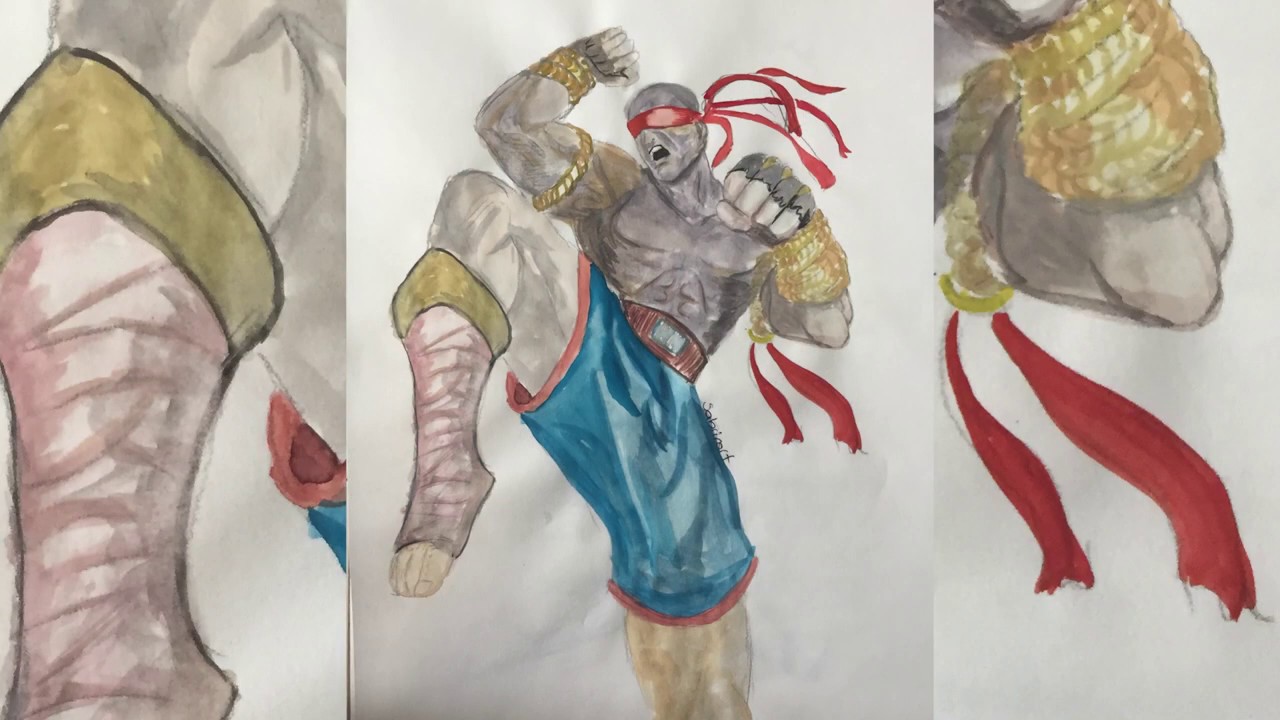 Lee sin drawing challenge- speed art - YouTube