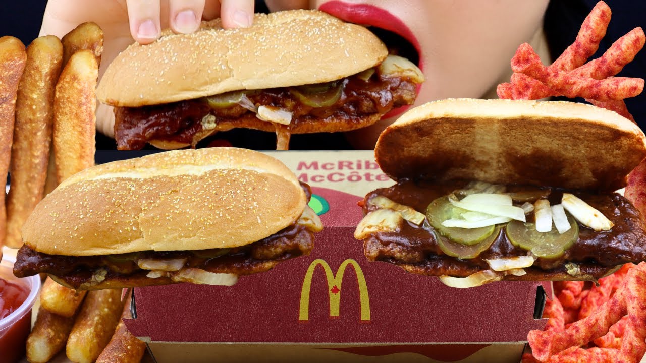 ASMR McRib McDonald's Eating Sounds No Talking | KLE ASMR - YouTube