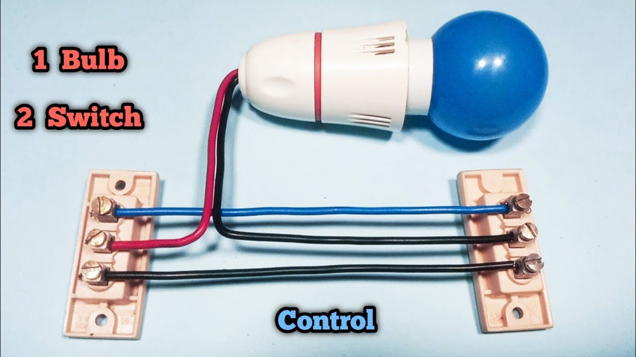 Two site on off two way switch connection - YouTube