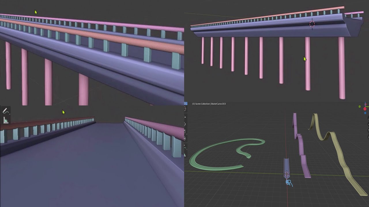 How to make Stunt Tracks in Blender using Curves Part 2 || Blender ...