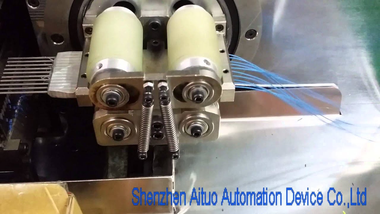 automatic copper wire cutting stripping tinning machine - YouTube