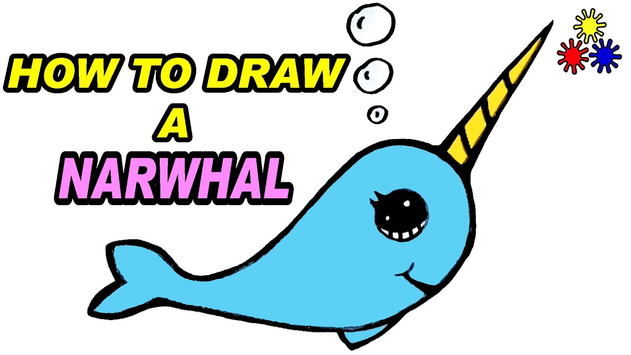 HOW TO DRAW a Narwhal | EASY CUTE DRAWINGS STEP BY STEP Sea Animals ...
