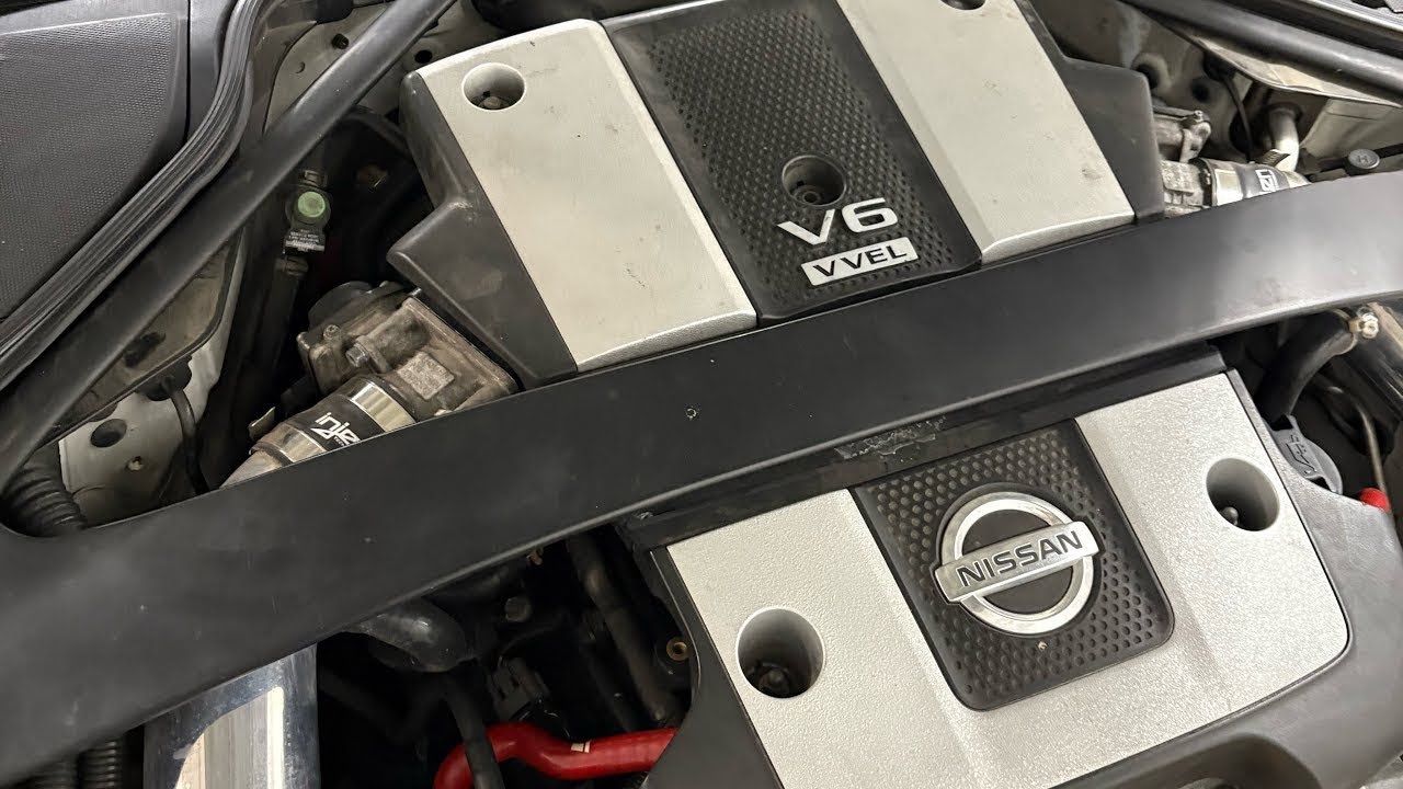 2009 Nissan 370Z Strut Bar And Engine cover Removal #diy #370z #nissan ...