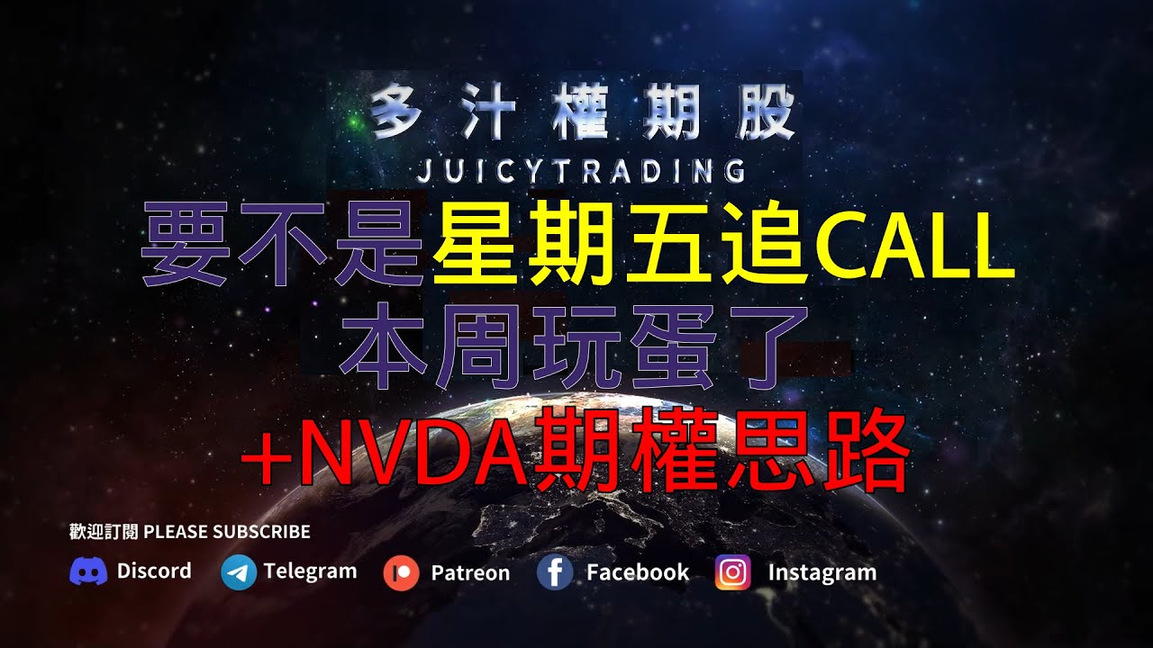 要不是星期五追CALL 本周玩蛋了 | NVDA期權思路 | Power hour早左開始 | 指數走勢 | TSLA AMZN NVDA U GS IBM 技術分析 - YouTube