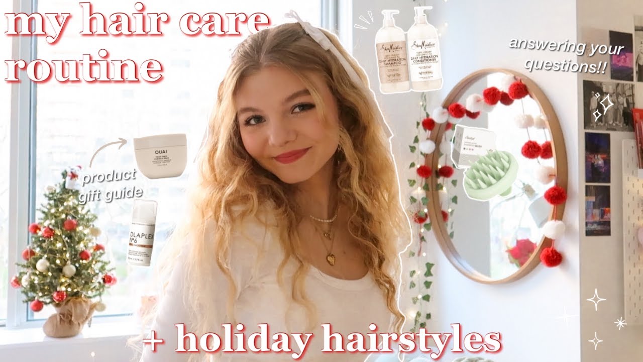 HAIR CARE ROUTINE & HOLIDAY HAIRSTYLES 🌟 how i style my hair ...