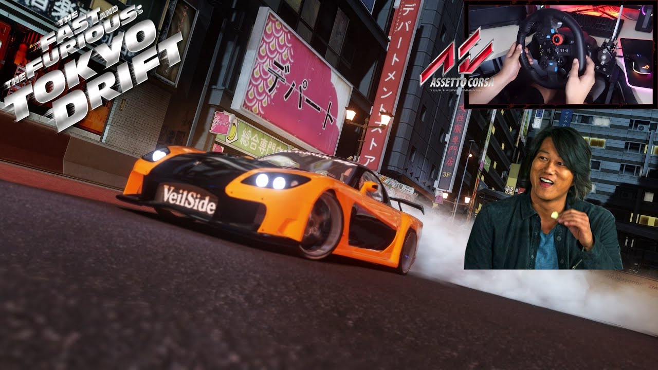 Han's Mazda RX-7 Veilside Drift at Shibuya GRID 【ASSETTO CORSA】Logitech ...