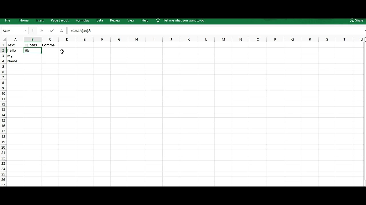 How To Add Quotes And Comma To Excel Cells YouTube How To Add Quotes And Comma To Excel Cells YouTube