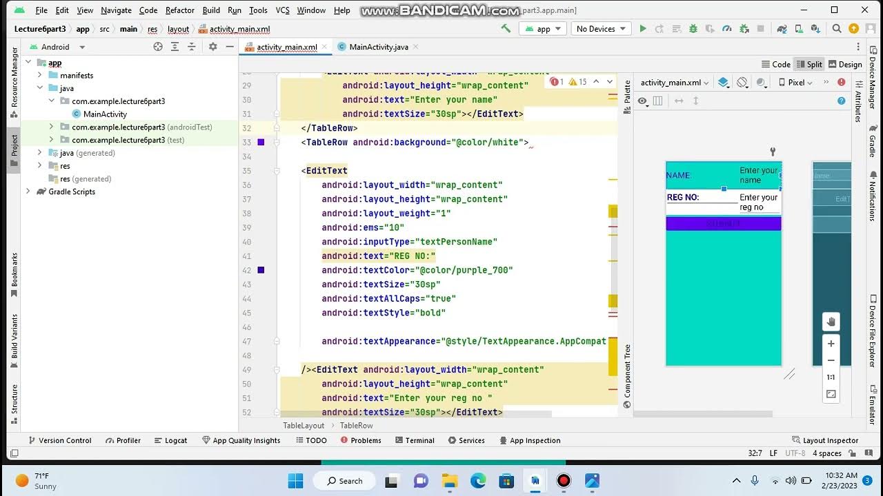 Continuation about layouts in Mobile Application programming - YouTube