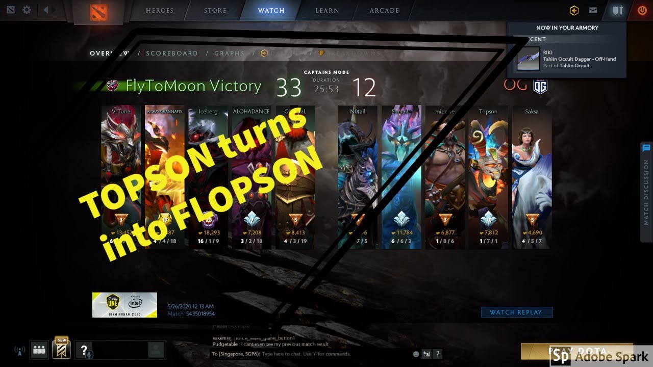 OG.Topson turns into Flopson.1/7/1 KDA Clinkz. OG Being demolished by ...