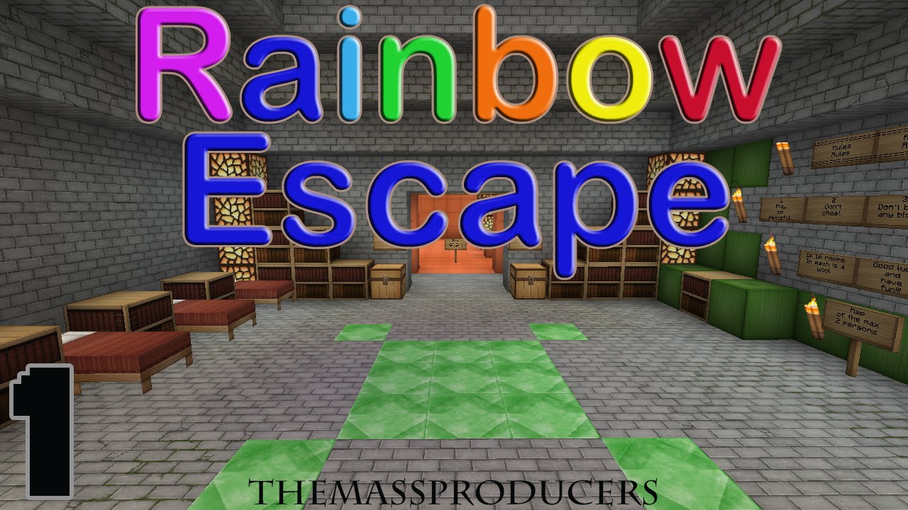 Minecraft: Rainbow Escape Part 1 - YouTube