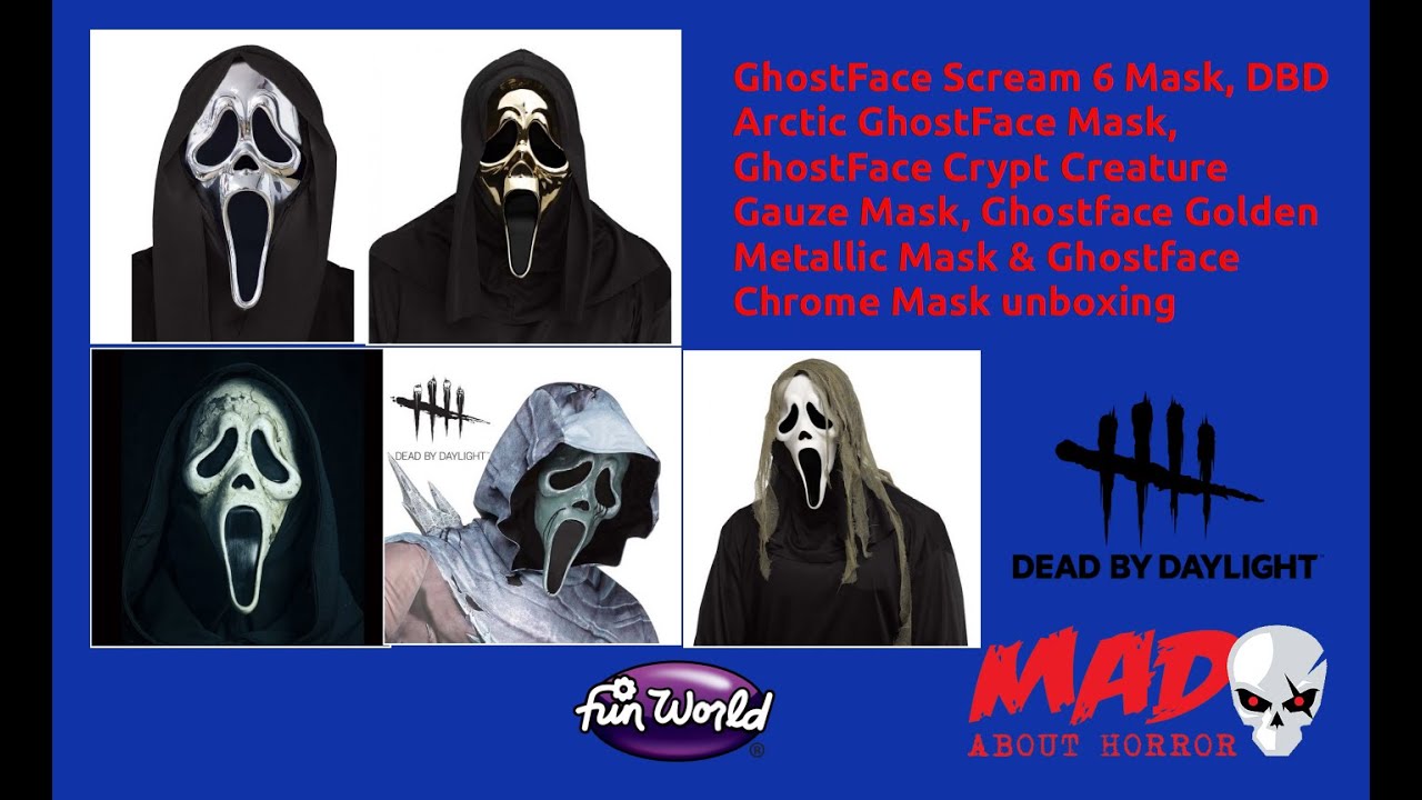 DBD Arctic mask, Crypt Creature Gauze mask, Golden metallic mask ...