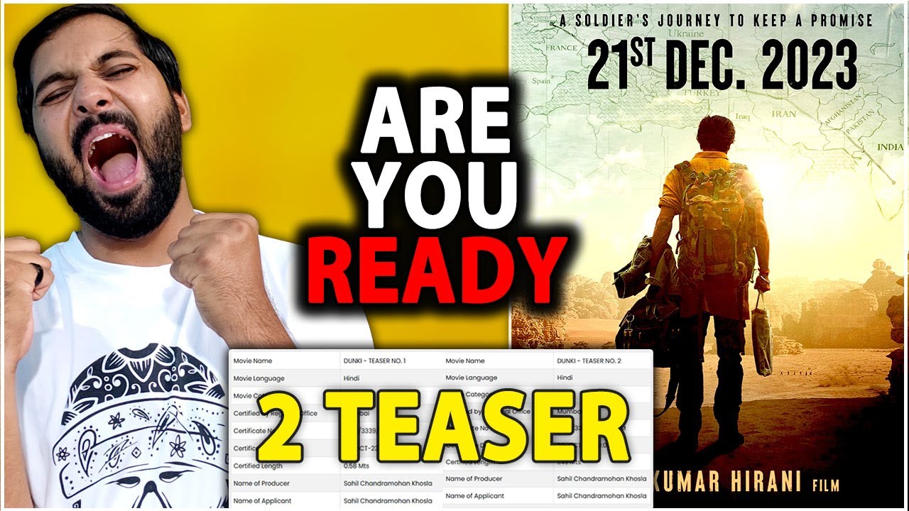Dunki Official Teaser Announcement | Dunki 2 Official Teaser | Dunki ...