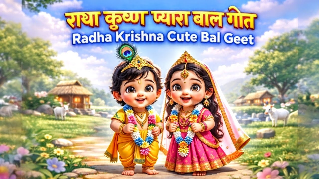 Radha Krishna Cute Bal Geet | Kids Devotional Song | राधा कृष्ण प्यारा ...