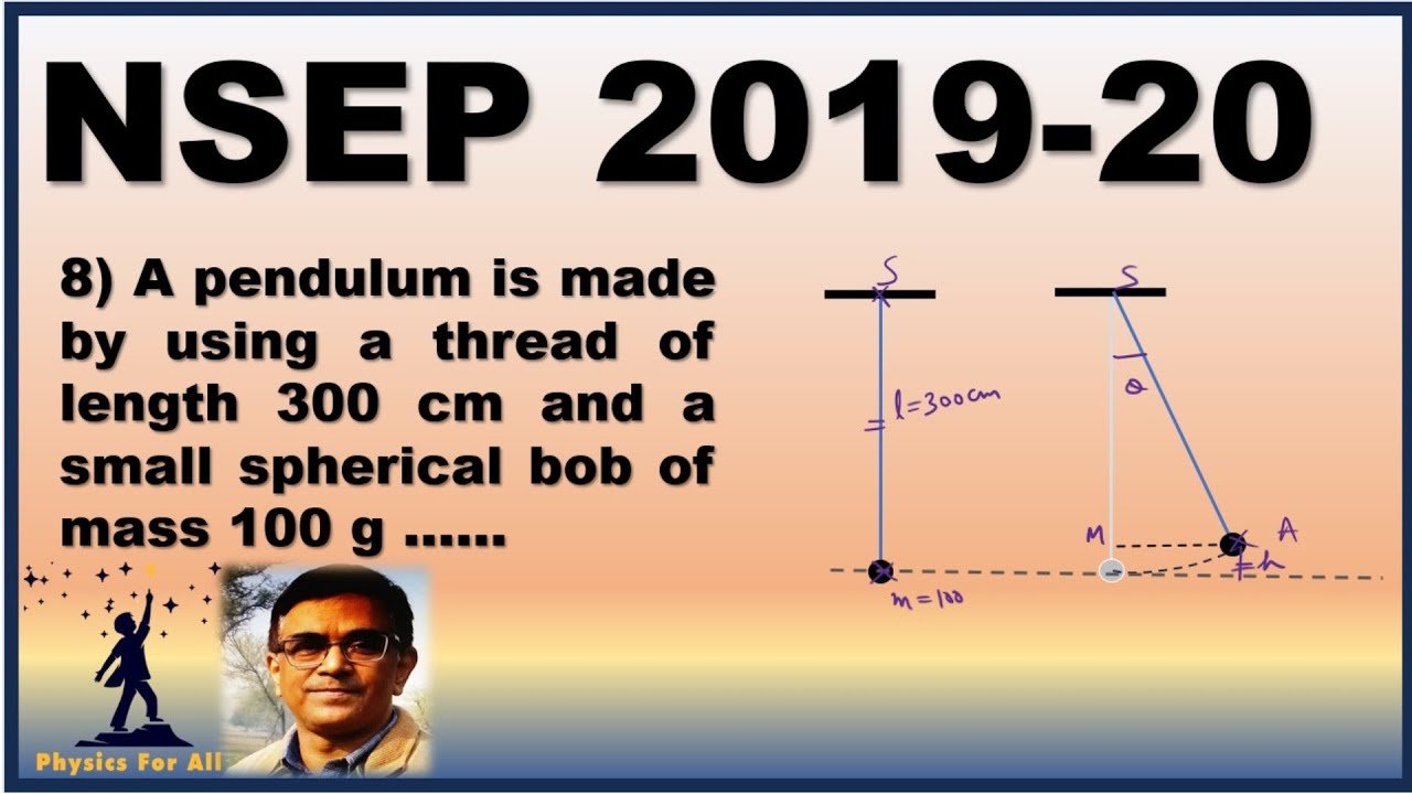 A pendulum is made by using a thread of length 300 cm and a small ...