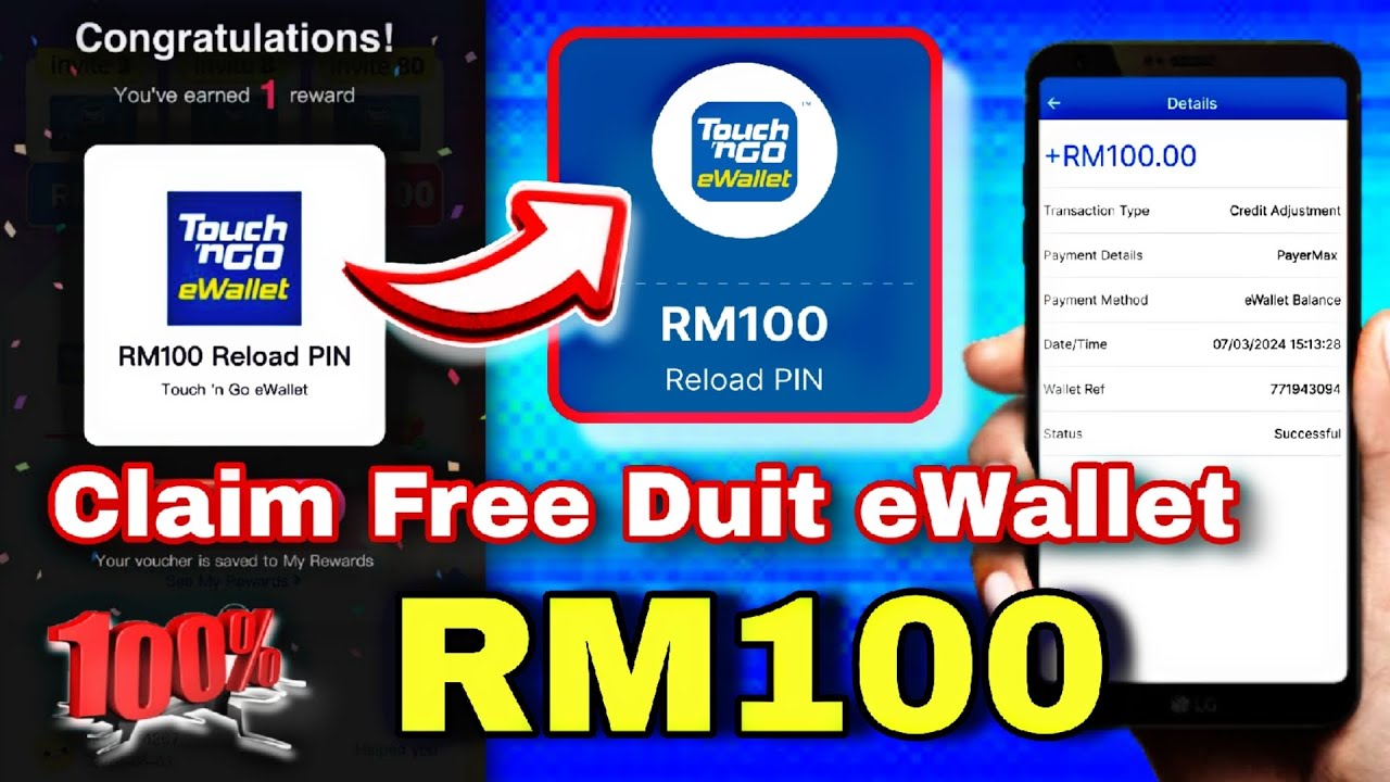 cara claim RM100 eWallet kredit touch n go terbaru 2024 !! tebus ...