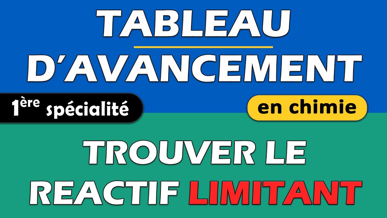 🔨 Tableau d'AVANCEMENT 🧪 en chimie - Réactif LIMITANT | physique chimie ...