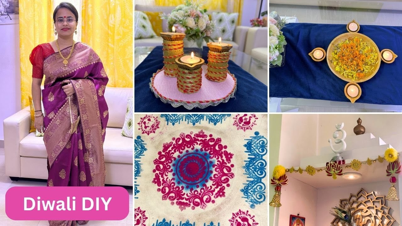 Easy & Simple DIY For Diwali || Diwali Home Decor Ideas || Rangoli ...