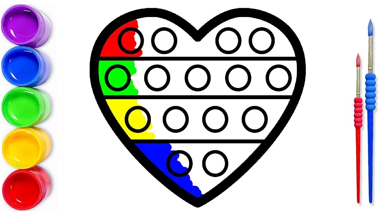 How to Draw a Pop It Heart | Learn to Draw | Step by Step | ABCD rhyme ...