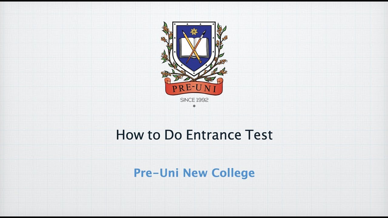 How to Do Entrance Test - YouTube