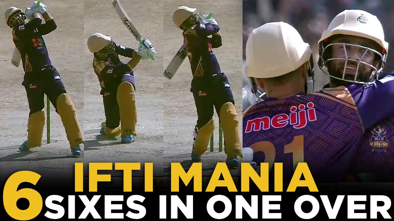 6 Sixes in a Row By Ifti Mania Against Wahab Riaz | Exhibition Match | Quetta vs Peshawar | MA2L ...