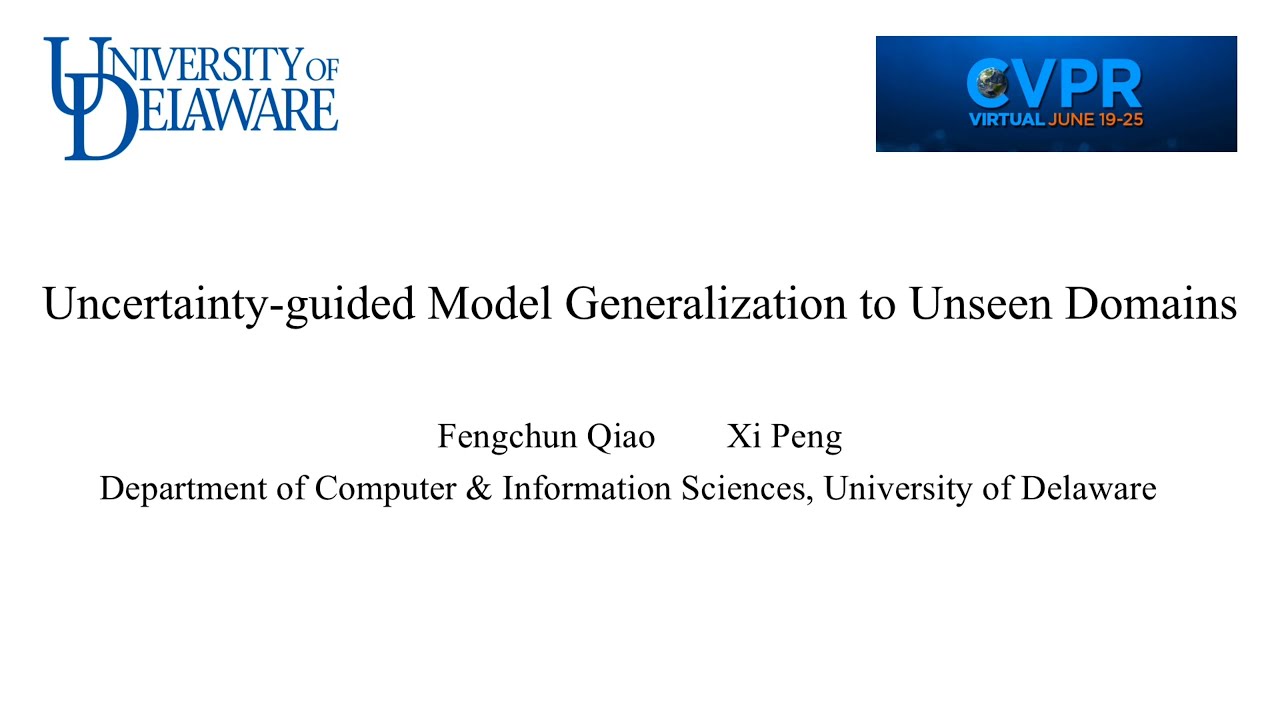 [CVPR 2021] Uncertainty guided Model Generalization to Unseen Domains - YouTube