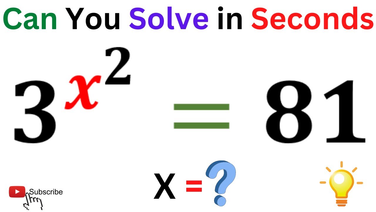 IF 3 x 2 81 Then Find The Value Of X Nice Exponential Problem