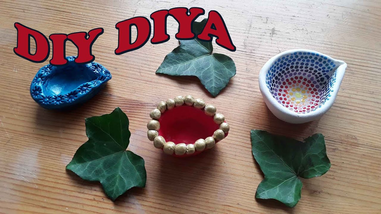 How to Make a Diya Lamp 🔥🕯 DIY Clay Candleholder 🎇🎉 Diya Lamp ...